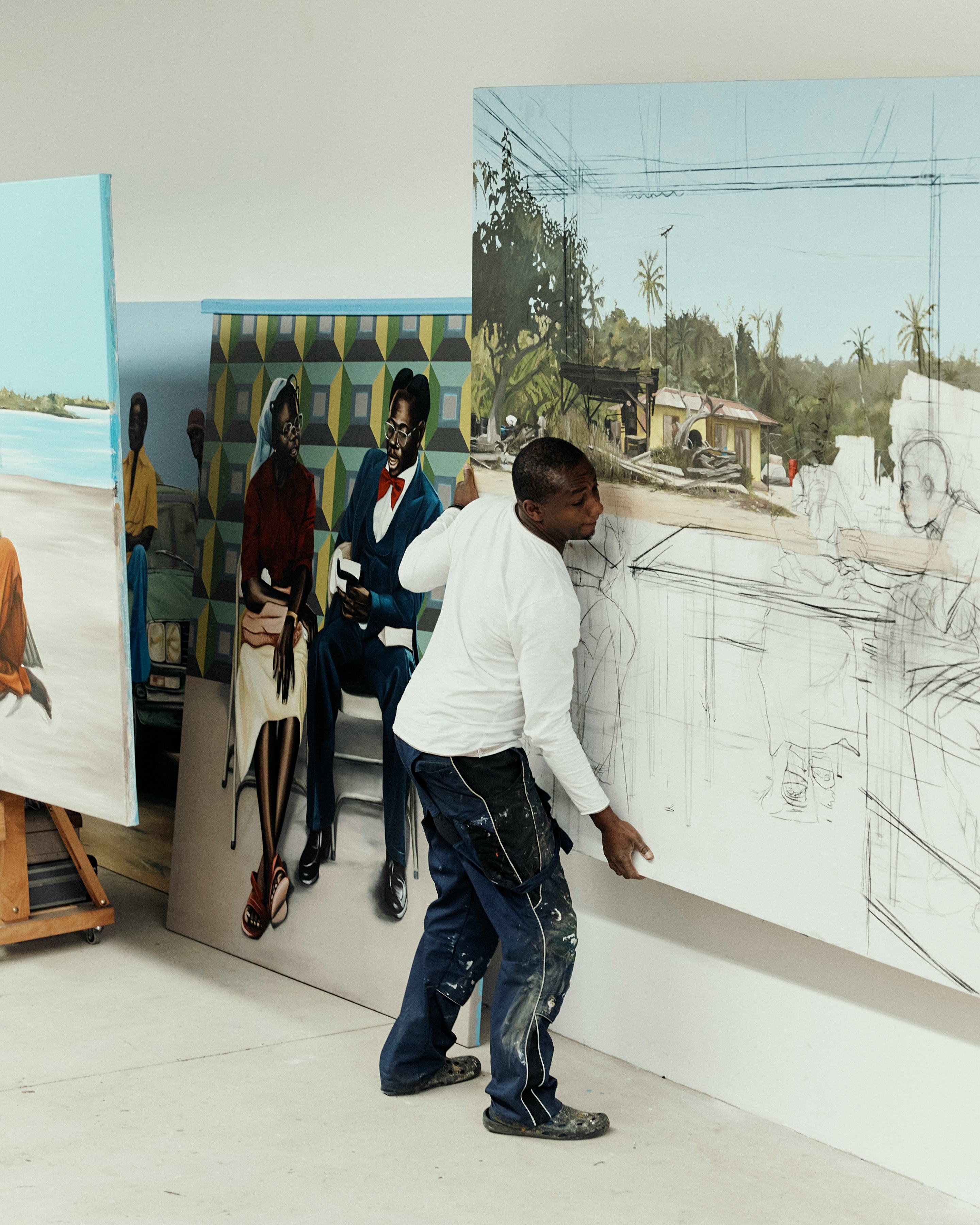 In the Studio With Peter Uka, the Artist Painting From Memory