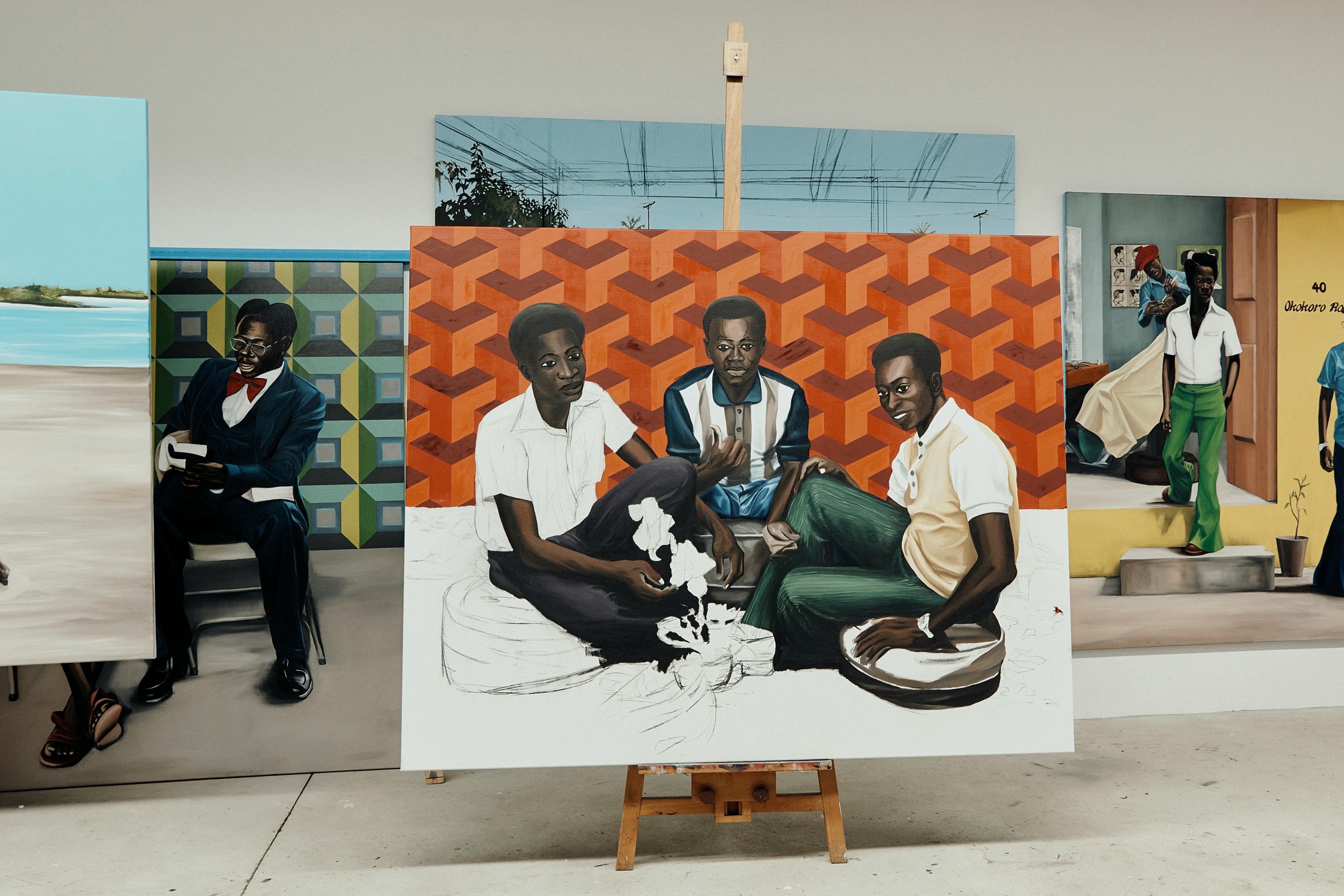 In the Studio With Peter Uka, the Artist Painting From Memory