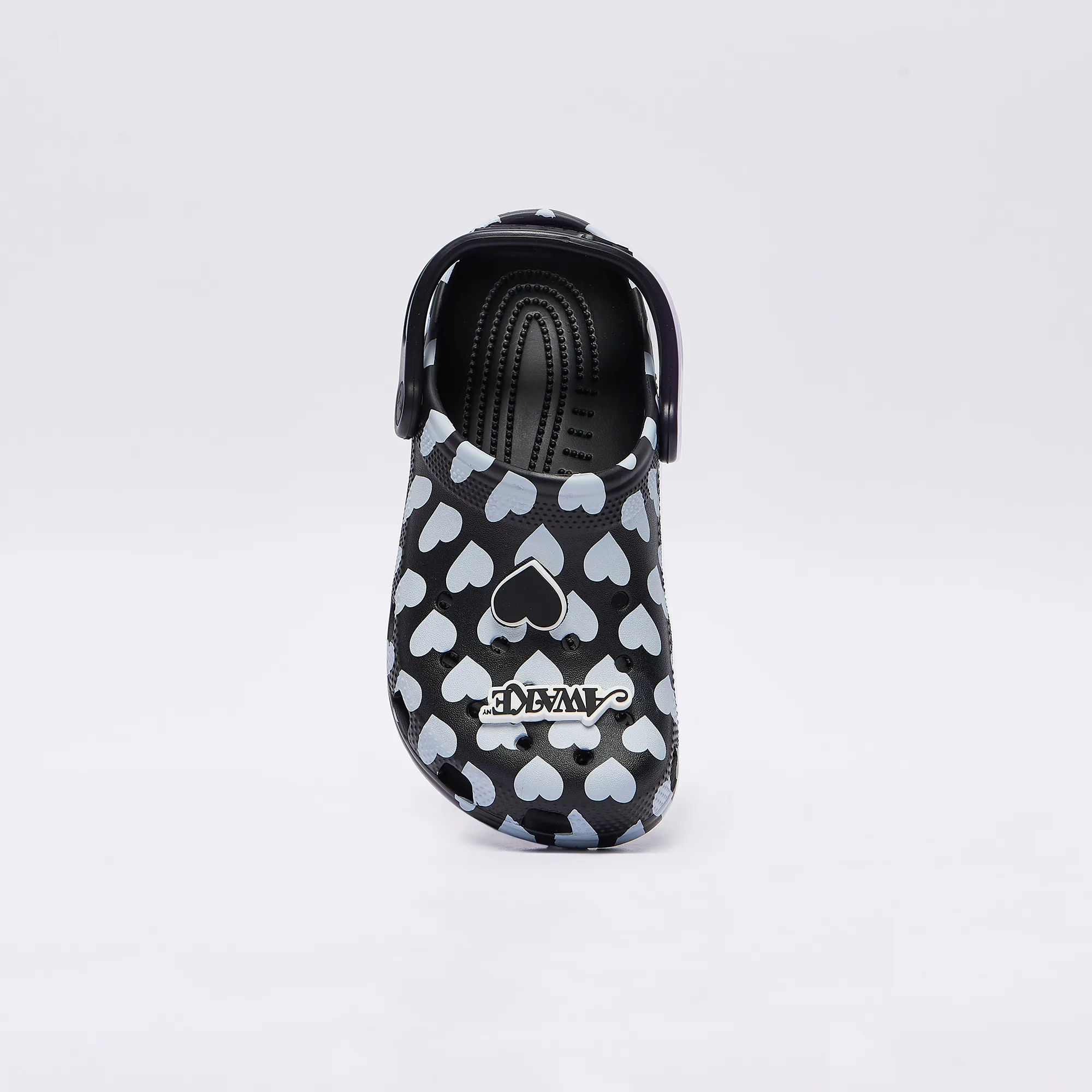 Awake NY’s Crocs are covered in hearts and come with a matching sweatsuit