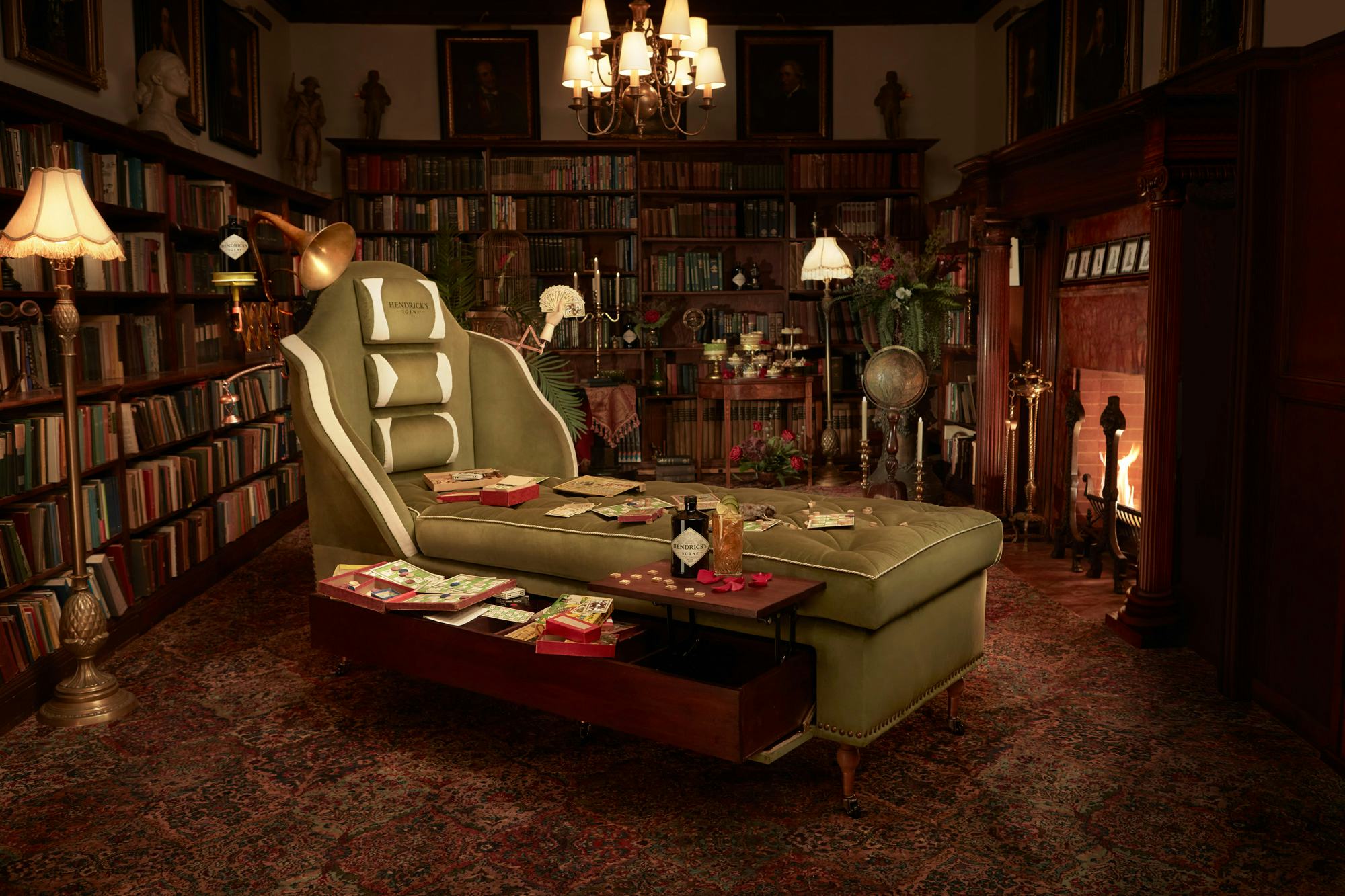 Behold! Hendrick's Gaming Chaise is ravishing and decadent