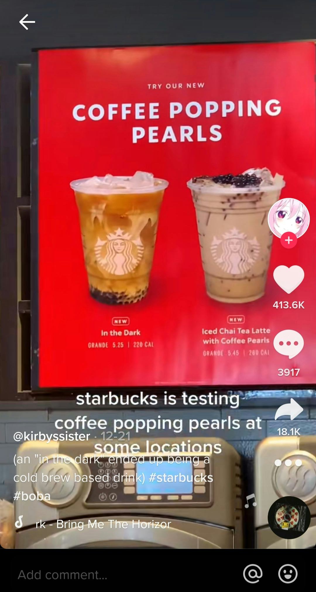Starbucks’ Coffee Popping Pearls Boba Drink Test Items Feature 2 Fun ...