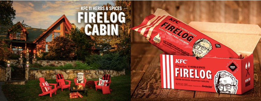 Where To Buy KFC’s 11 Herbs & Spices Firelog For A Chance At A Cabin ...