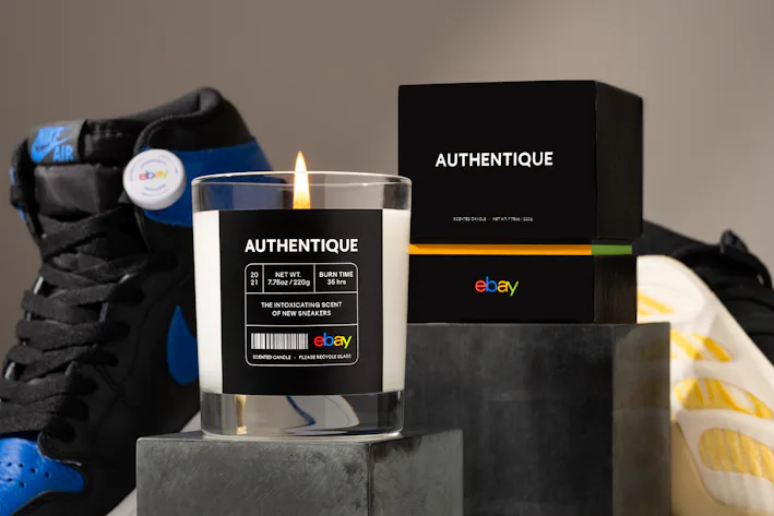 Feet lovers, eBay made a candle that smells like a fresh pair of sneakers