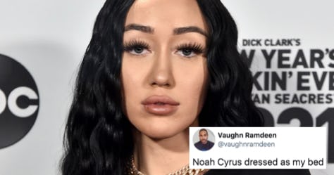 These Tweets About Noah Cyrus' 2021 Grammys Dress Are Too Freaking Funny