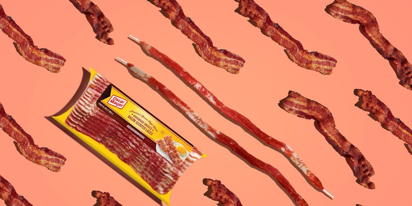 Spice up Nike’s Air Max 90 ‘Bacon’ sneaker with these bacon-scented ...