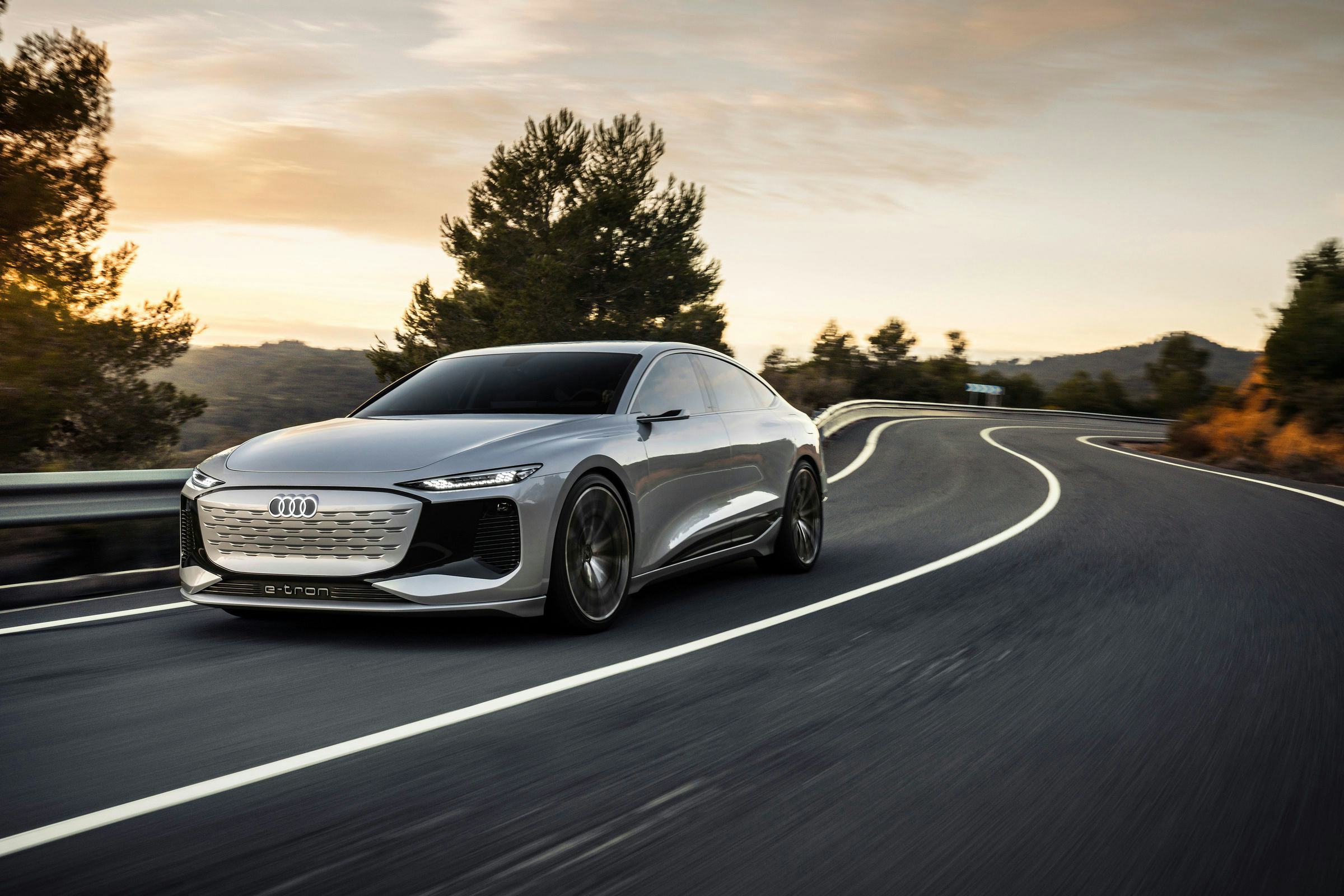 Audi's EV concept has a game that projects from its headlights