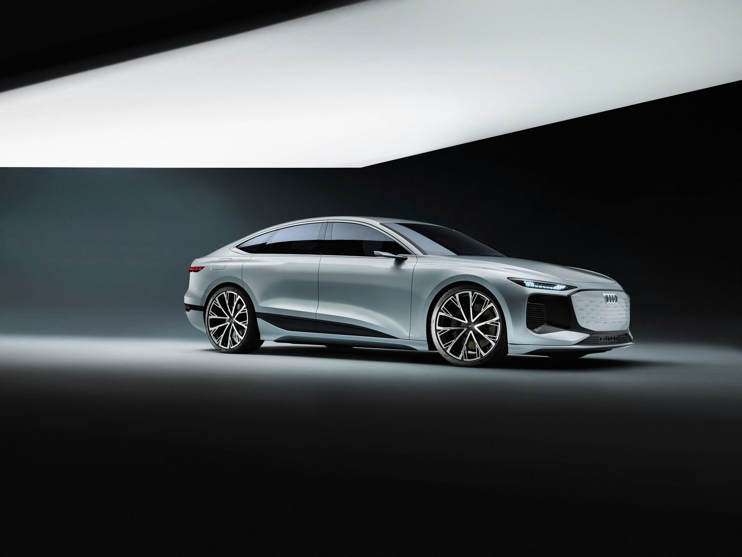 Audi's EV concept has a game that projects from its headlights