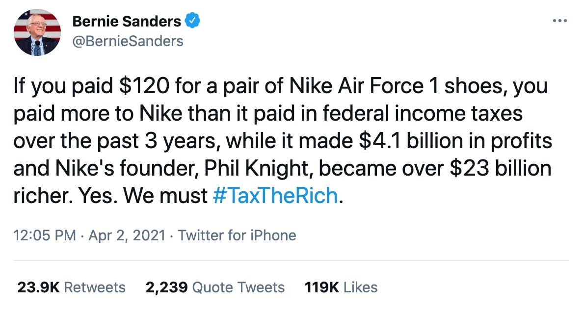 Nike hasn’t paid federal taxes in three years