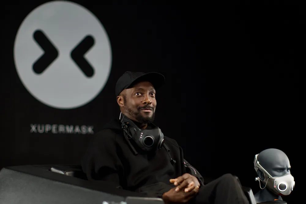 Will.i.am's superhero-inspired mask has air filters, earbuds, and LED ...