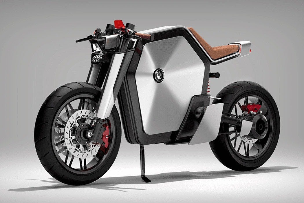 This BMW e-motorcycle concept is basically just a big battery