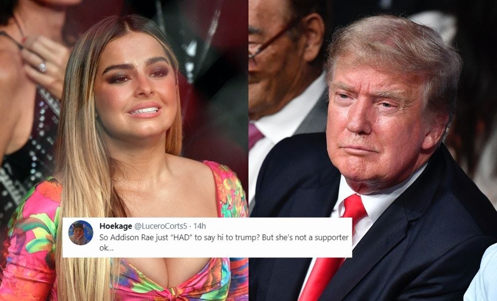 This Video Of Addison Rae Introducing Herself To Trump Has Fans Pissed