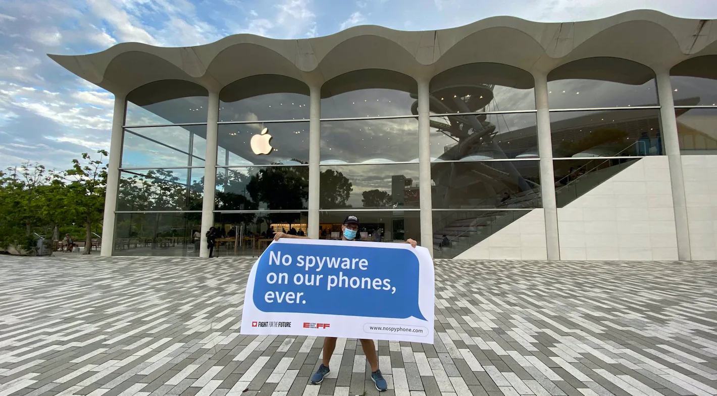Activists protest Apple's photo-hashing leading up to iPhone 13 event