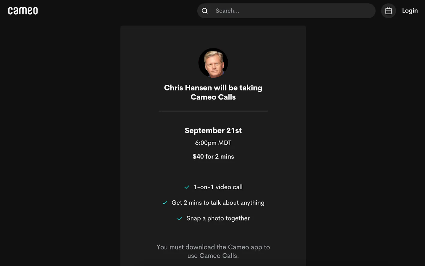 Cameo now lets you video chat with your favorite celebs