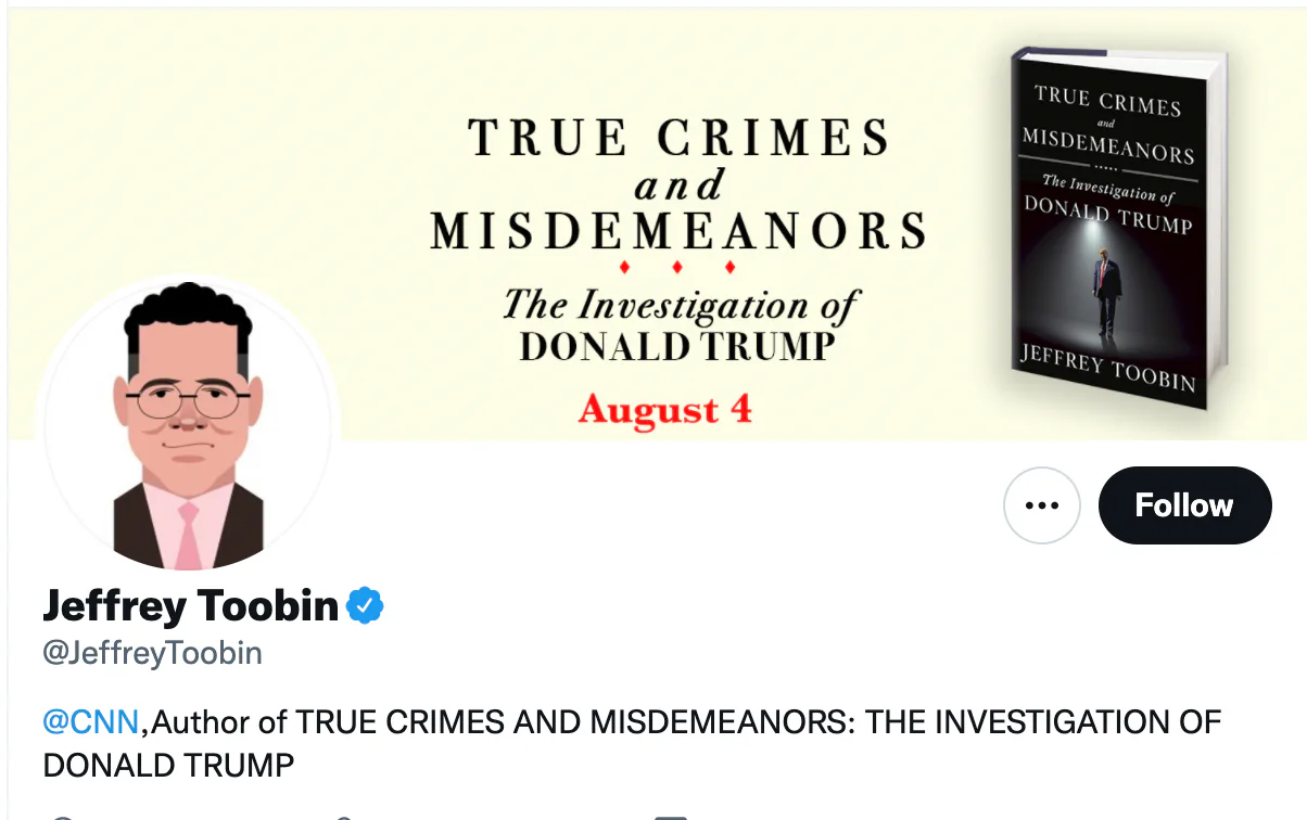 Why Is Jeffrey Toobin Still Using His New Yorker Cartoon on Twitter?