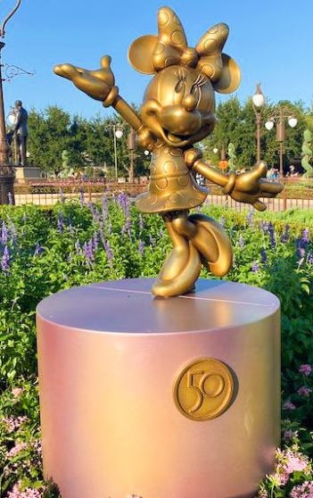 Photos Of Disney's 50th Anniversary Gold Character Statues Are Magical