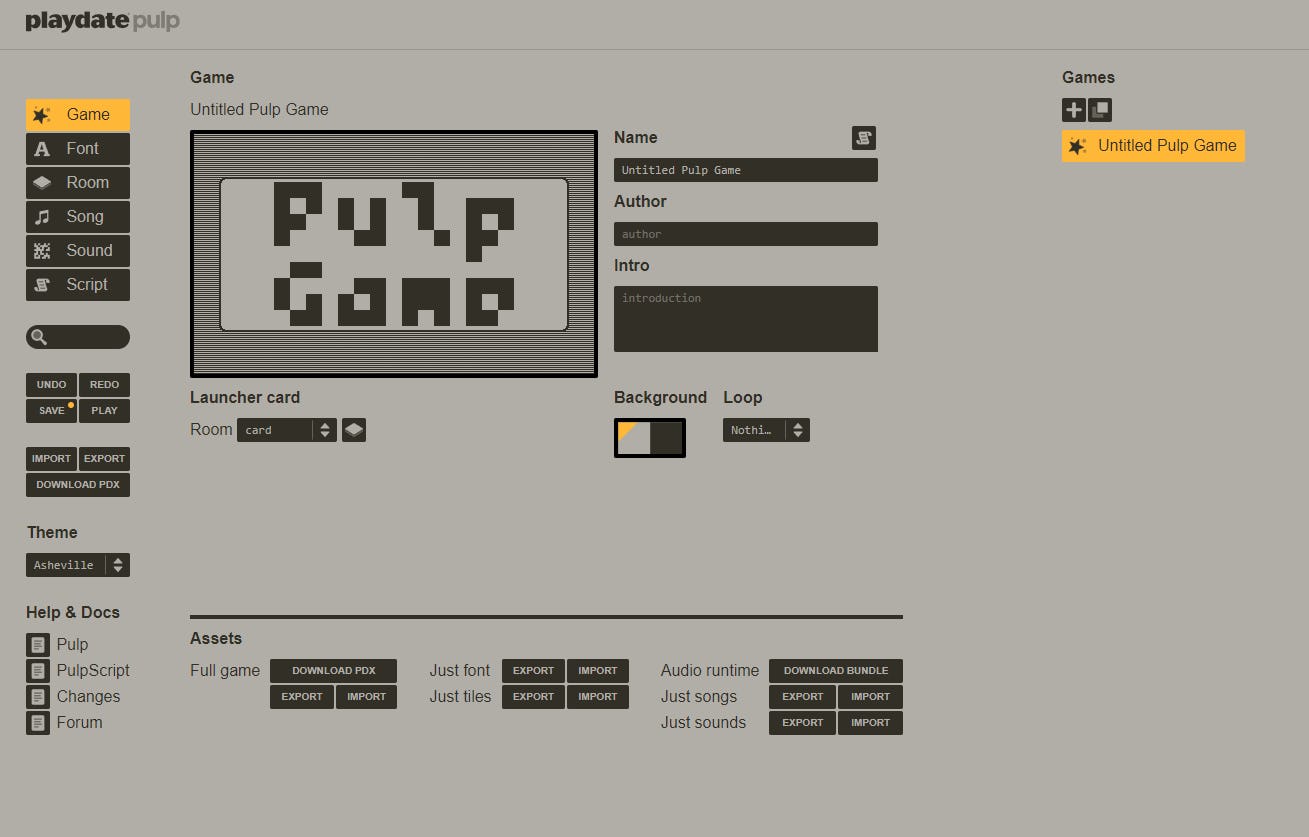 Playdate’s Pulp tool lets you design a video game in your browser
