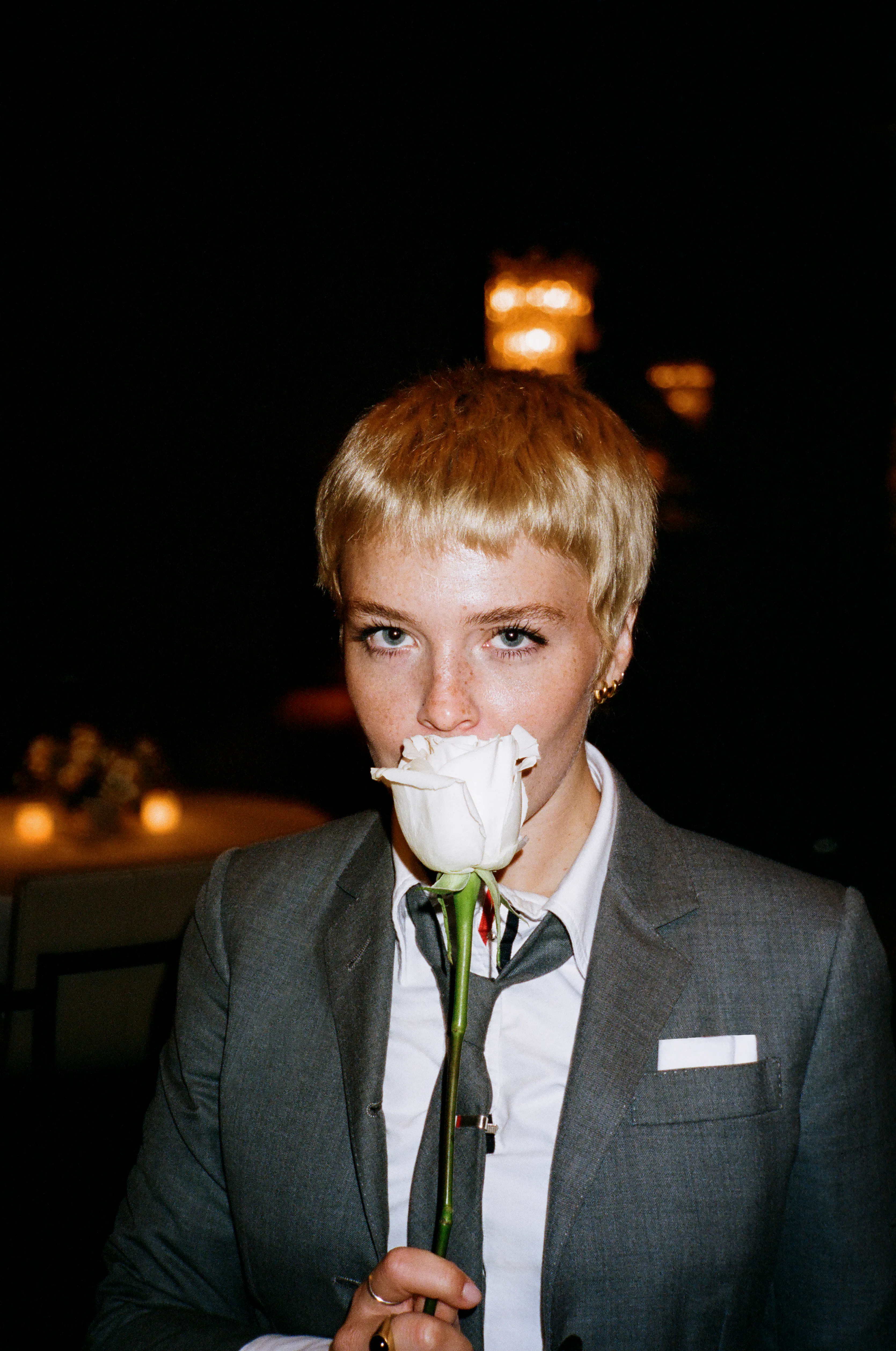 Logan Lerman and Maggie Rogers Suited Up for Thom Browne