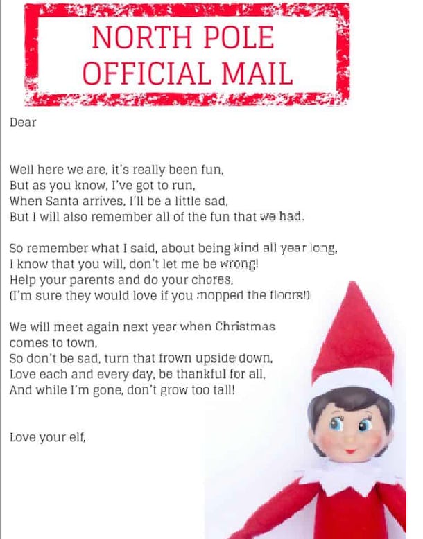 11 Elf On The Shelf Goodbye Letters To Help You Say TTFN To Your EOTS