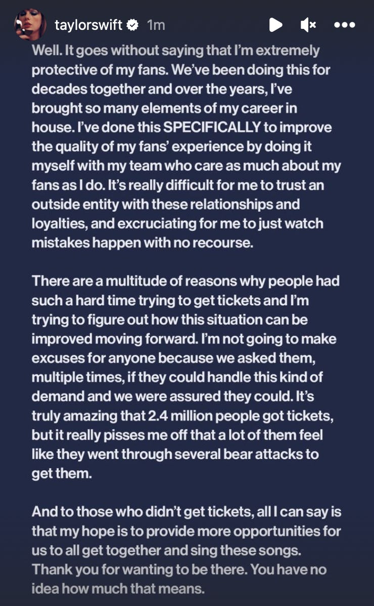 Taylor Swift Reacts To The Ticketmaster Controversy After Twitter Outrage