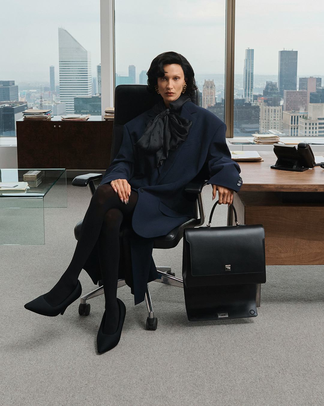 Bella Hadid Is a Blonde Boss in New Balenciaga Campaign