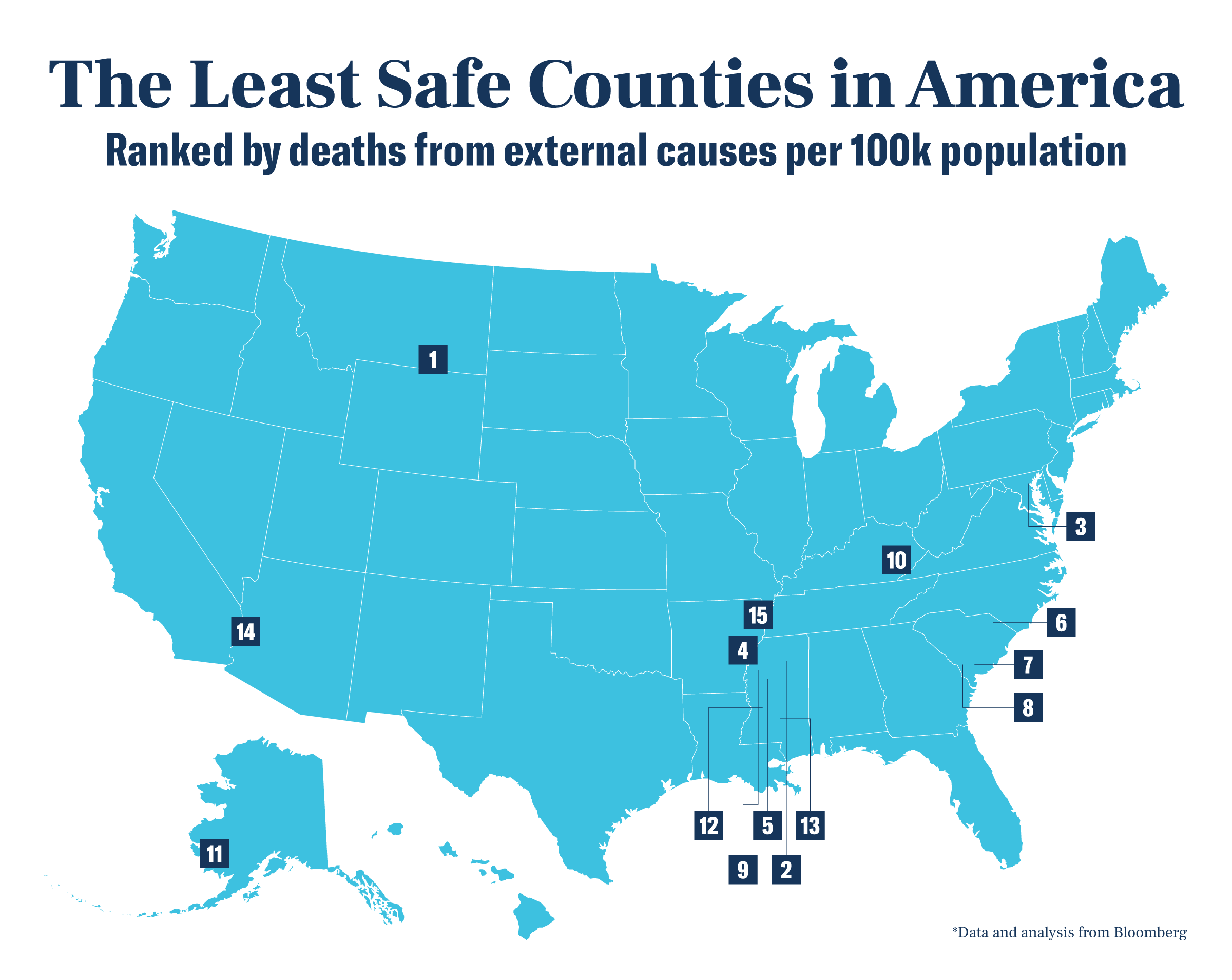 The 15 Safest And 15 Least Safe Counties In America, Ranked