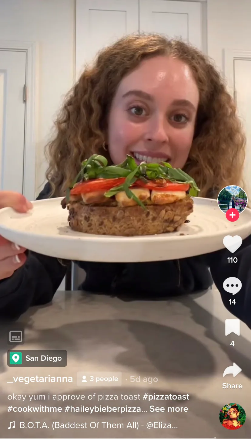 How To Make Hailey Bieber’s Pizza Toast With Truffle Oil & Burrata