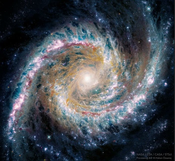 Behold! This gorgeous galaxy image merges Hubble and Webb data in ...