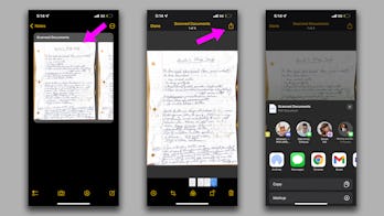 How to scan documents as PDFs directly into the Notes app on iOS