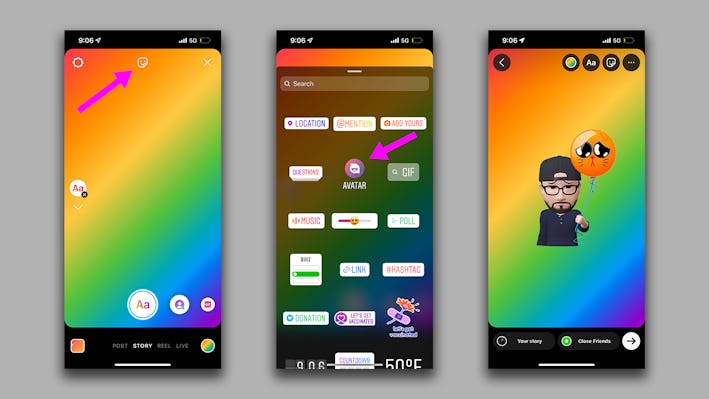 How to create and customize an Avatar on Instagram or Facebook