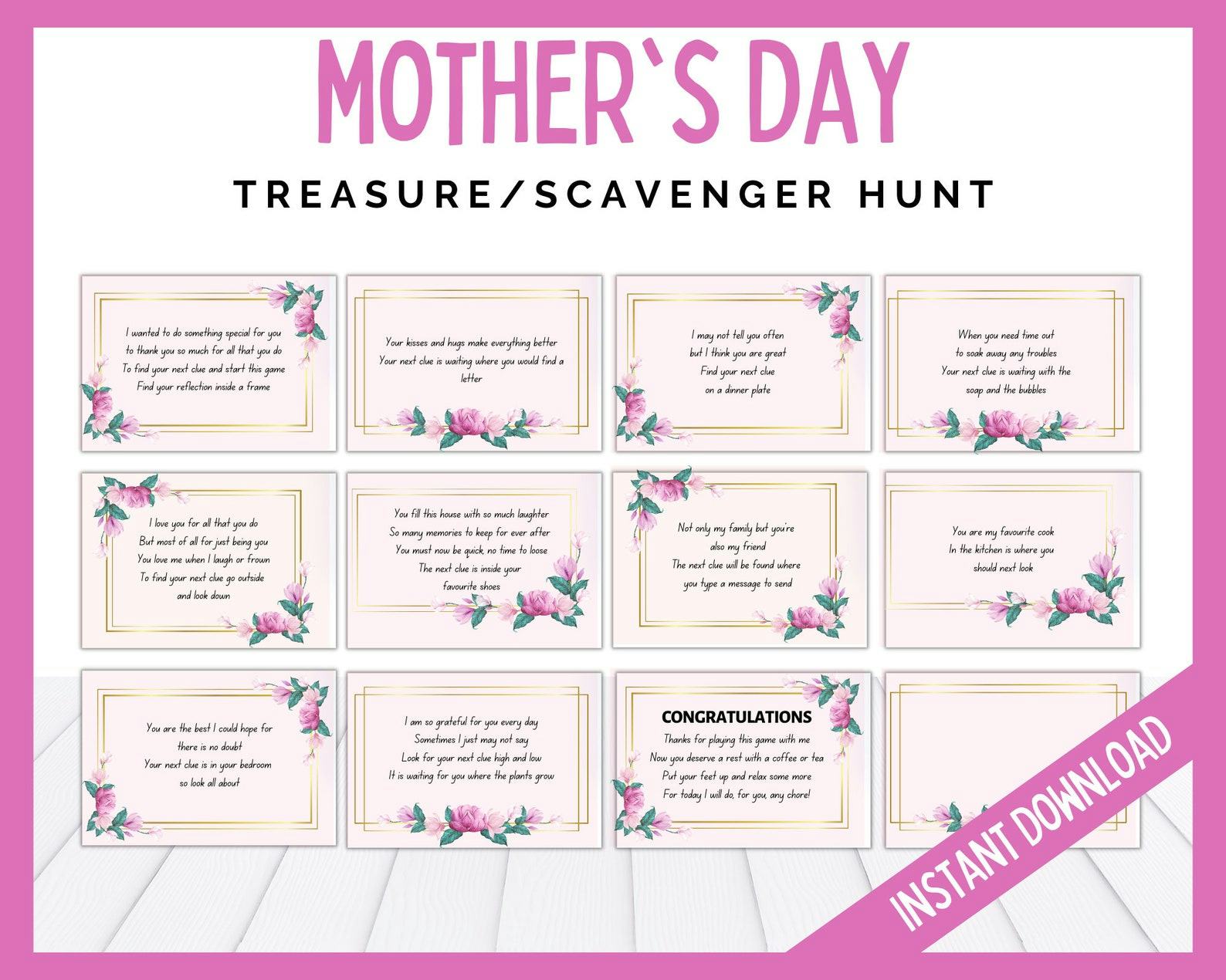 26 Mother's Day Scavenger Hunt Clues & Ideas For A Super Fun Holiday