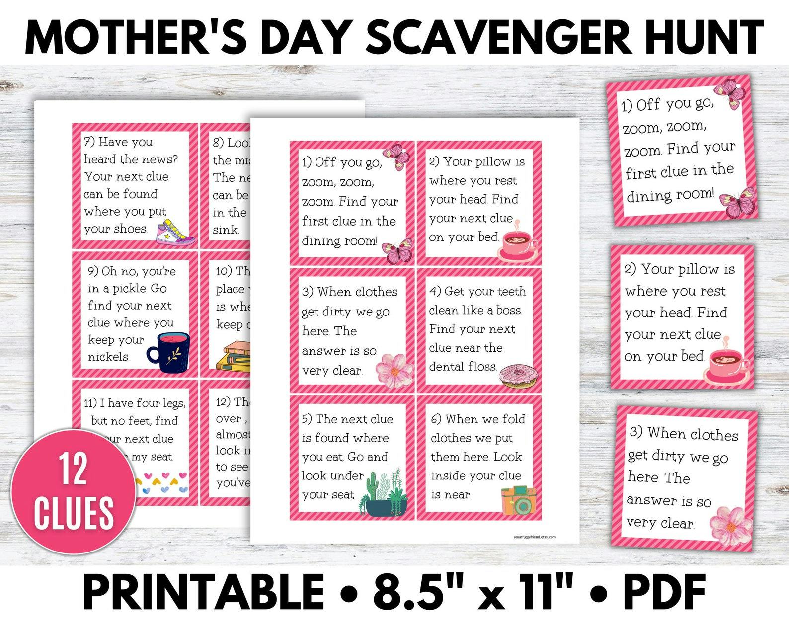 26 Mother's Day Scavenger Hunt Clues & Ideas For A Super Fun Holiday