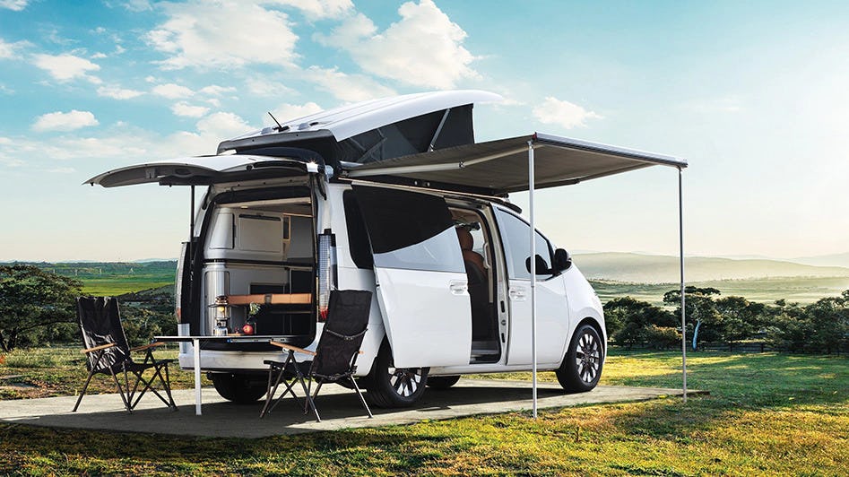 Hyundai’s Staria camper van looks like the ultimate glamping machine