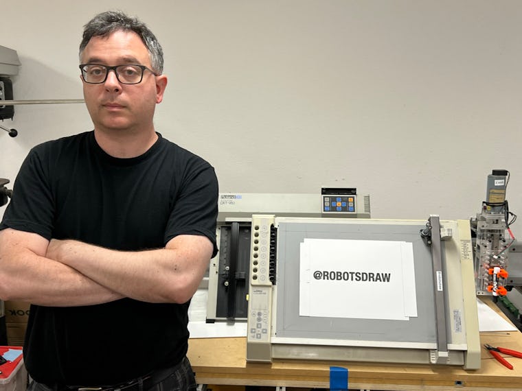 TikTok users love to watch this guy's drawing robots screw up