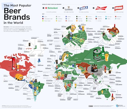 Map Shows Each Country's Favorite Beer and There's a Clear Winner