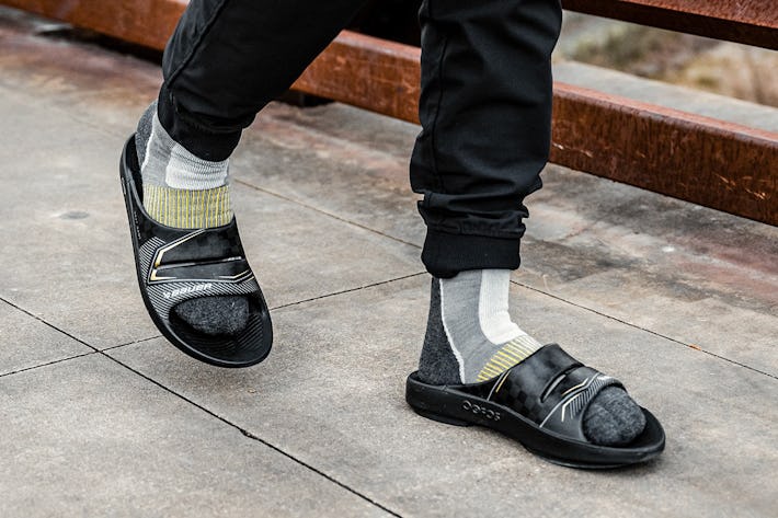 These foam recovery slides will alleviate stress on your feet after a ...