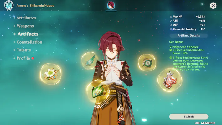 Genshin Impact Heizou build guide: best weapons, artifacts, and teams