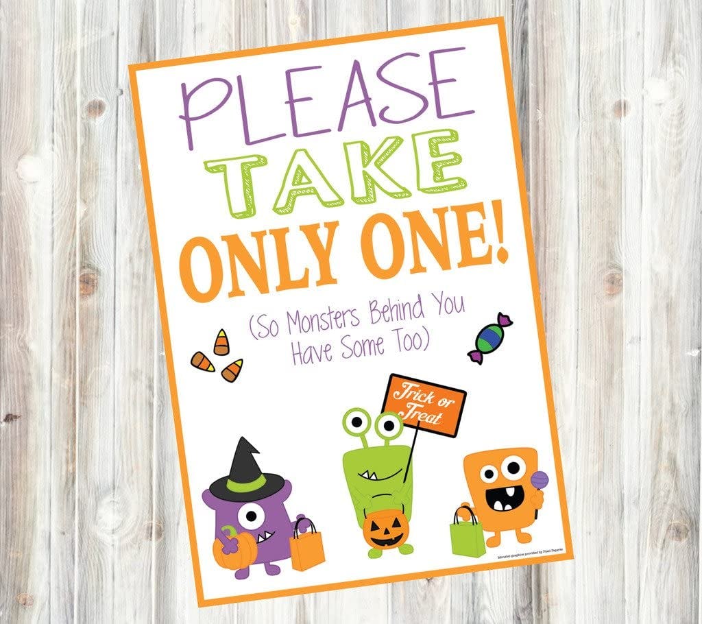 9 Cute 'Please Take One' Halloween Signs Trick-Or-Treaters Won't Miss