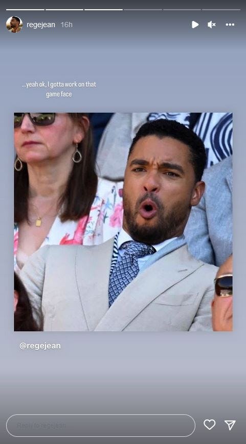 Rege-Jean Page Poked Fun At His Funny Wimbledon Reaction Face