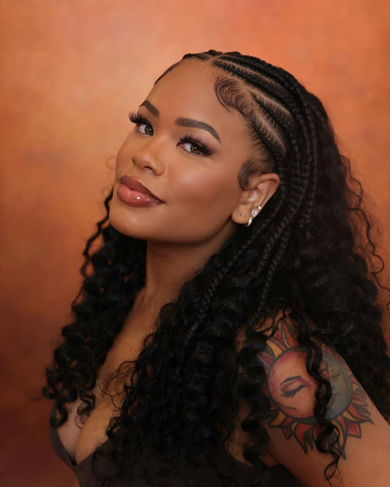 cornrows half head styles