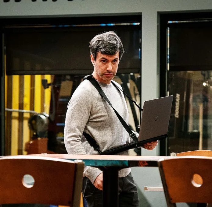Memes & Tweets About Nathan Fielder's Laptop Harness On 'The Rehearsal'