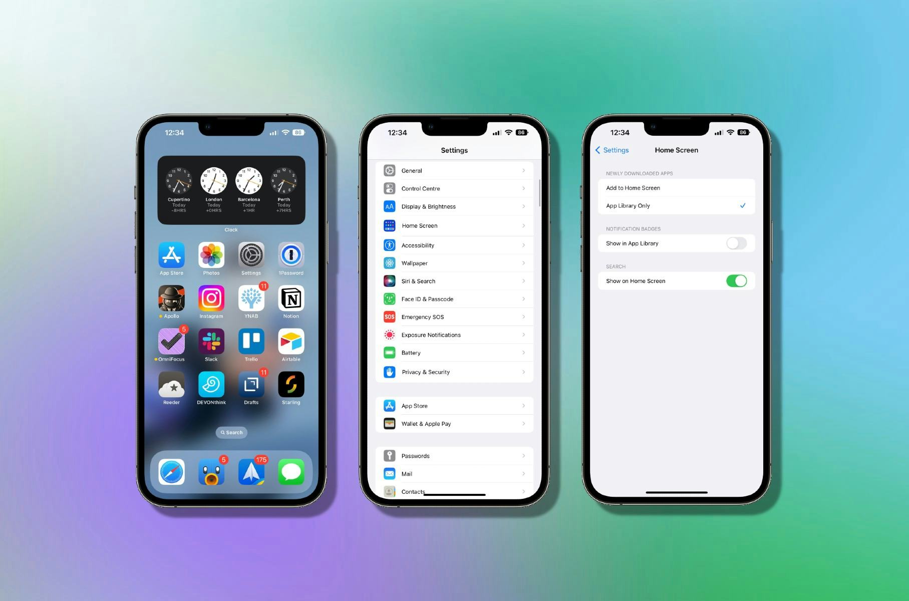 How to remove the home screen search button in iOS 16