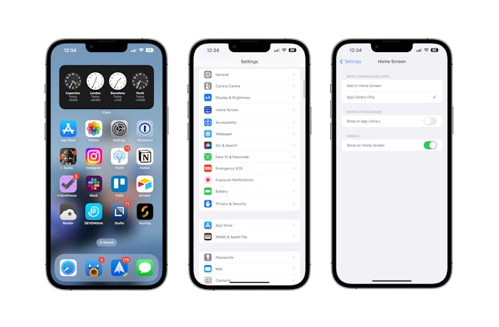 How to remove the home screen search button in iOS 16