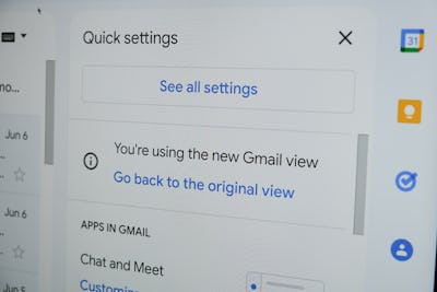 How to change Gmail back to original layout view