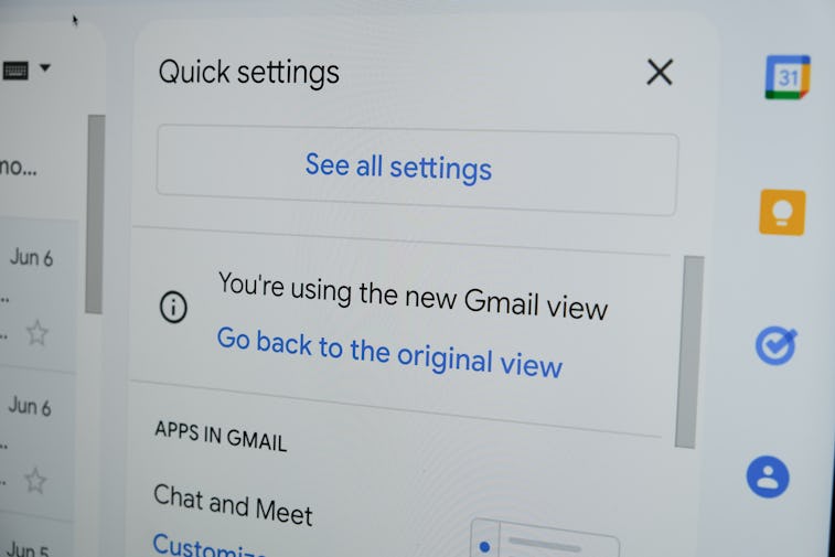 How to change Gmail back to original layout view