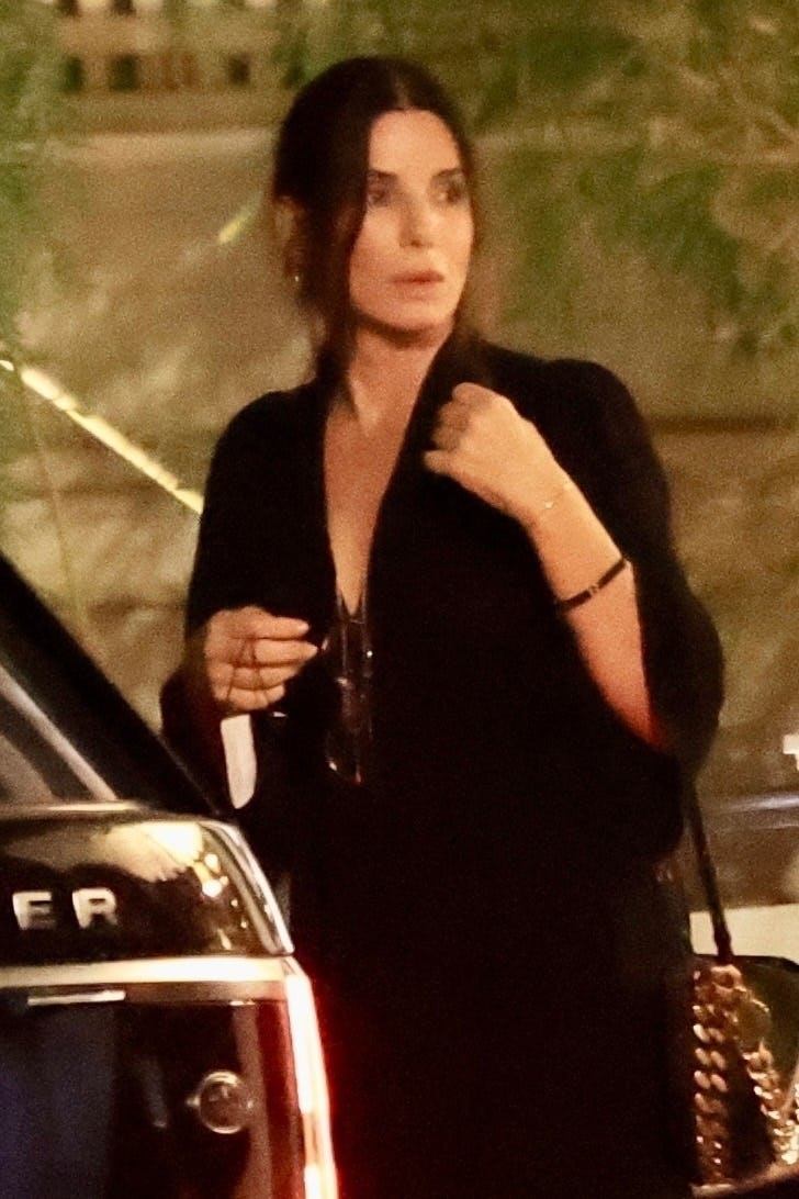 Sandra Bullock’s Stella McCartney Chain Bag Is Basic But Not Boring