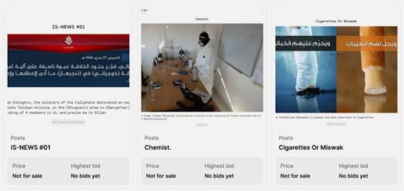 Terror groups are using NFTs to spread extremist messages, report finds