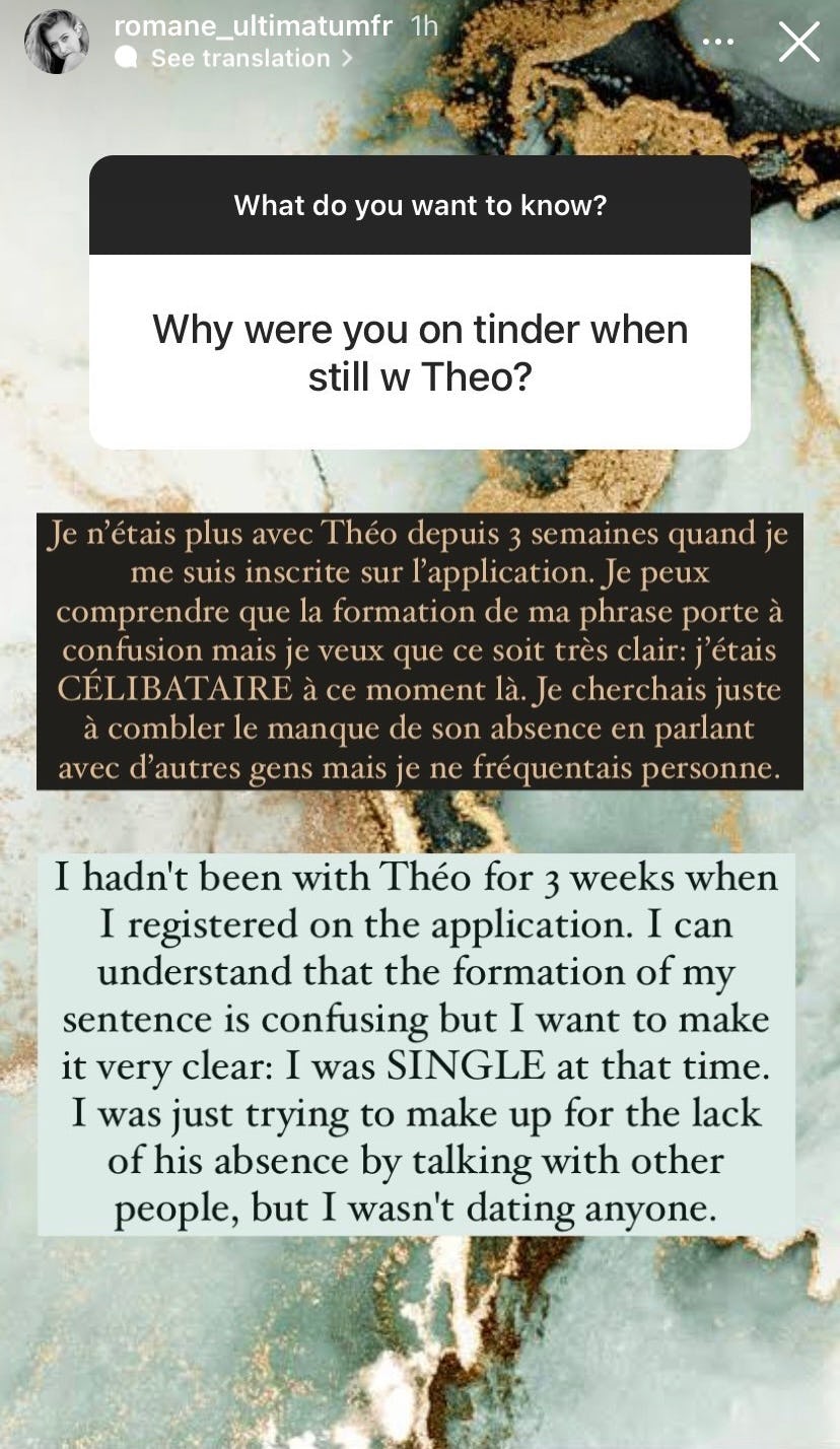 Where Is Romane After 'The Ultimatum: France'? She Explained Her & Théo ...