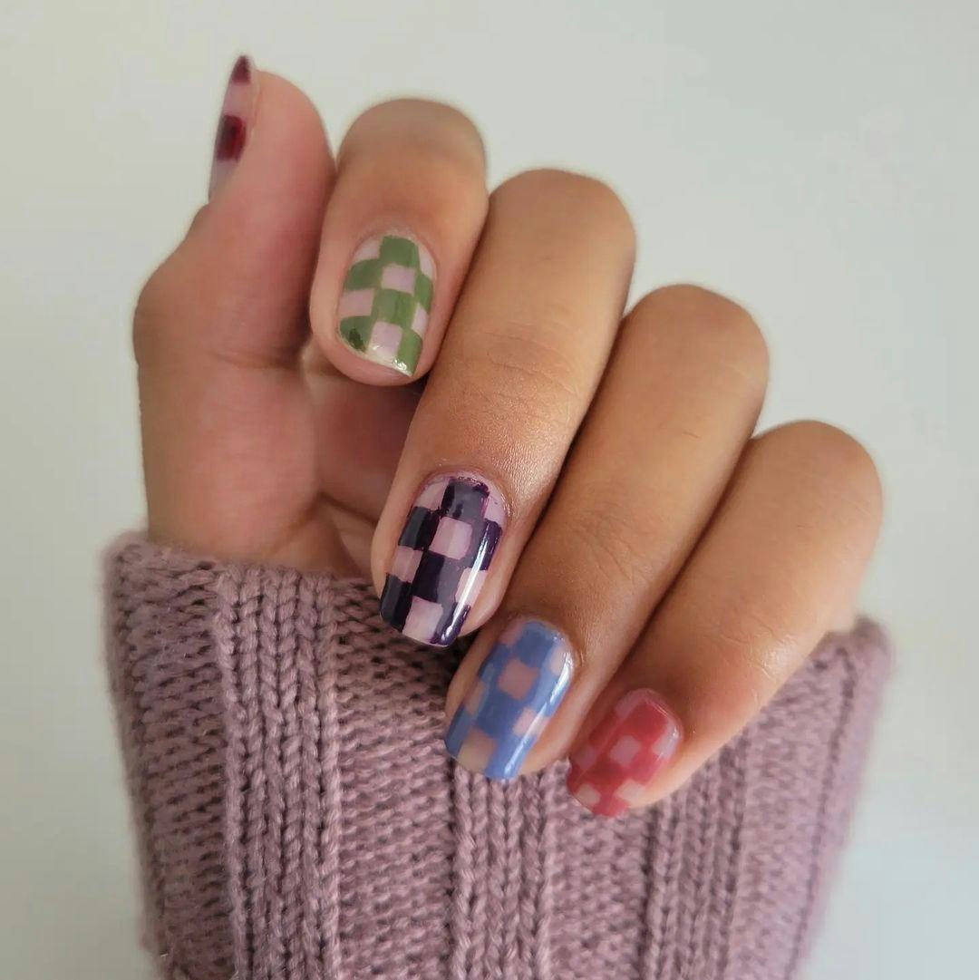 24 Checkered Nail Designs That Go Beyond A Basic Black & White Print