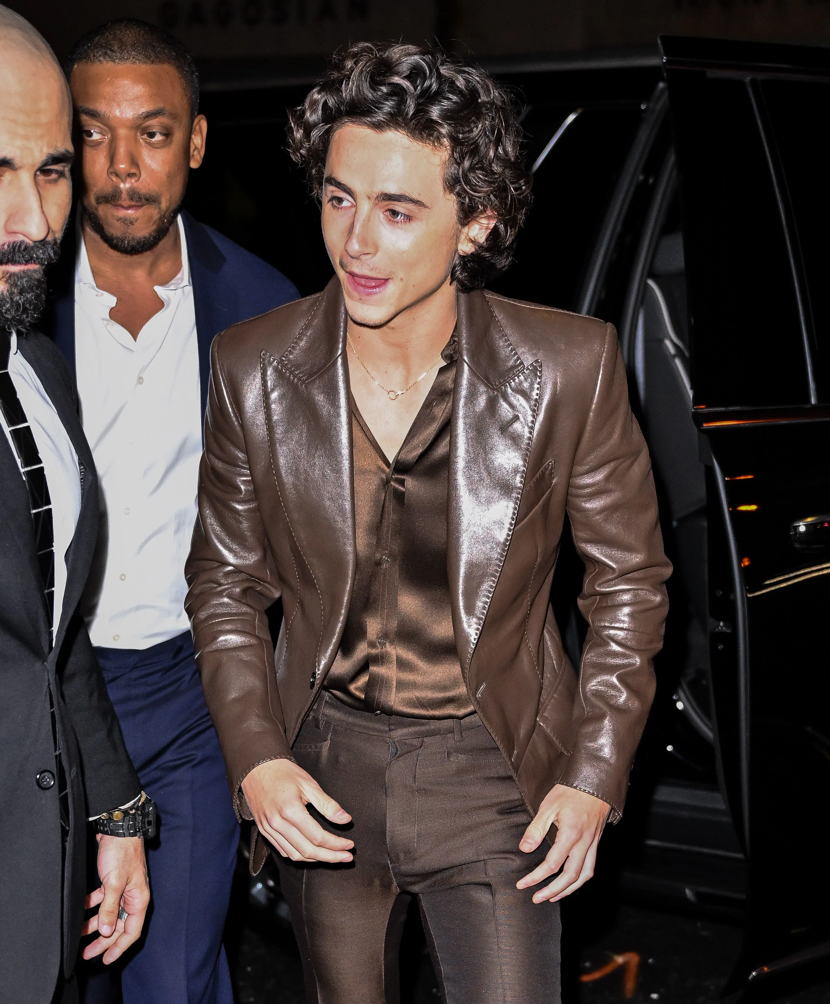 Timothée & Pauline Chalamet Perfect the Sibling Leather Look