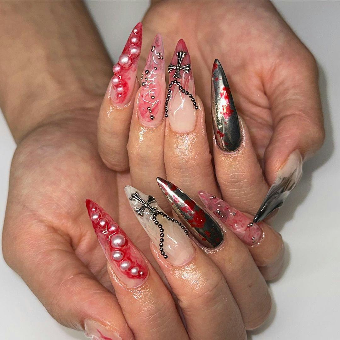 16 Vampire Nail Designs For Halloween 2023 That Are Gory & Glamorous